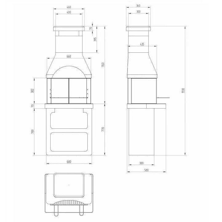 Gratar pentru gradina / terasa LineaVZ Rimini, din material refractar ...