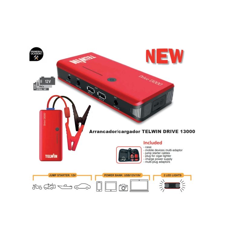 Acumulator extern TELWIN DRIVE 13000, Li-Ion 12000 mAh cu functie de ...