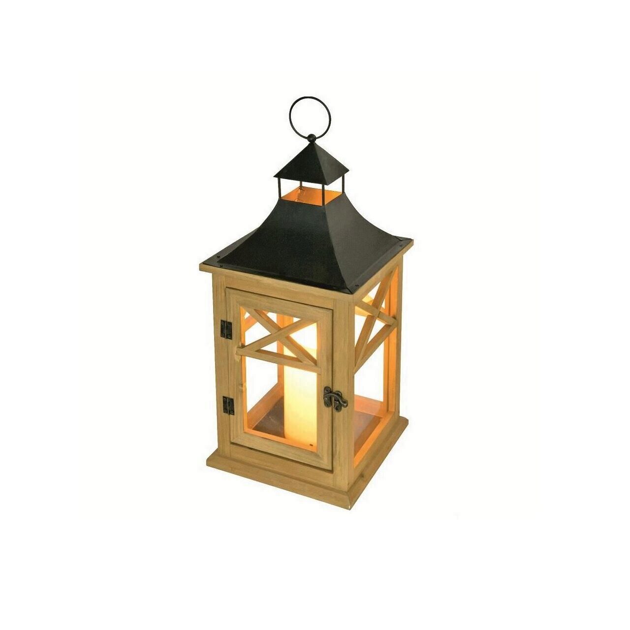 Felinar, lumânare cu LED, negru, Home LTN 6, 1 led portocaliu, interior ...