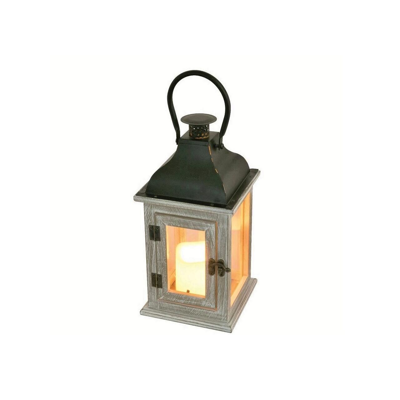 Felinar, lumânare cu LED, negru, Home LTN 7, 1 led portocaliu, interior ...