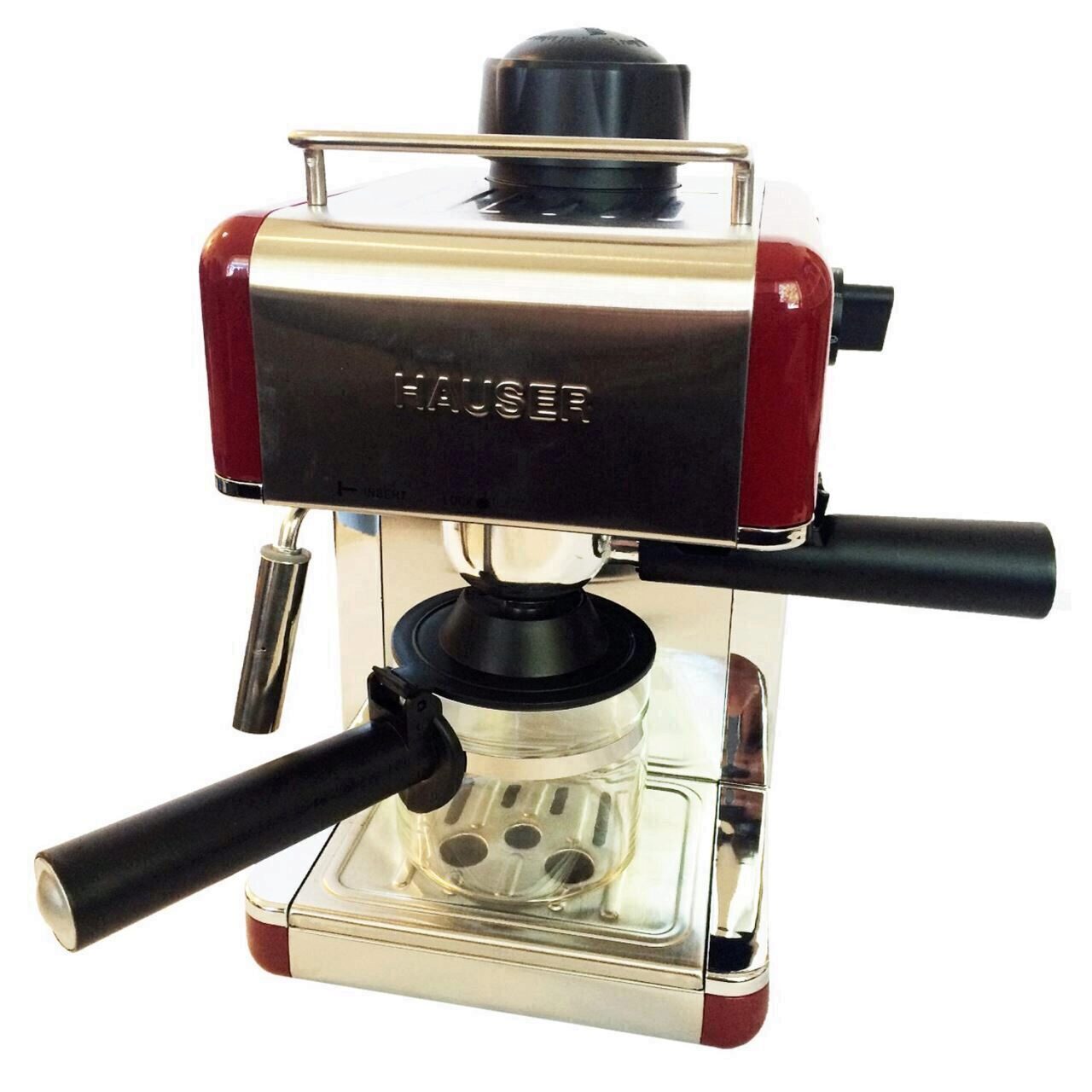 Espressor Hauser CE-929, presiune 3.5 bar, 800 W, rosu - Victor Optimus SRL